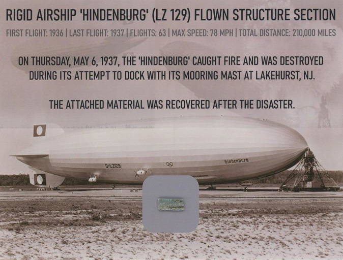 Hindenburg Flight Flown Structure Section Artifact Recovered After The ...