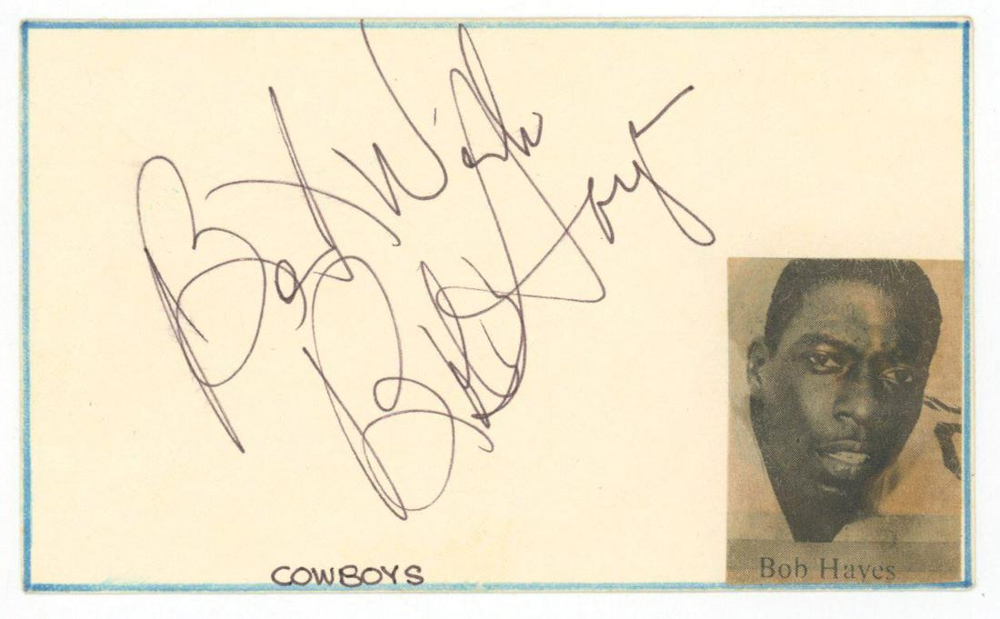 Bob Hayes - Football Hall Of Fame Coach - Rare Autographed 5 X 3" Card ...