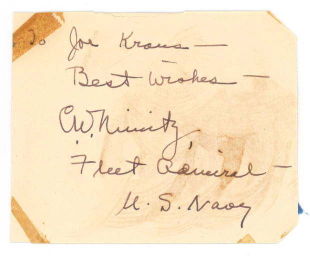 Chester W. Nimitz U.s. Navy Fleet Admiral Clipped Autograph