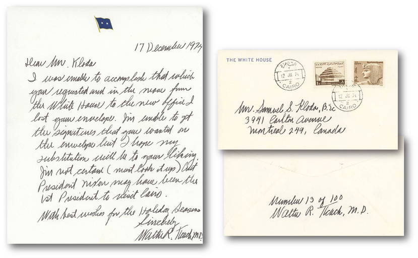 Walter R. Tkach Physician To Jfk & Richard Nixon Autographed Letter ...