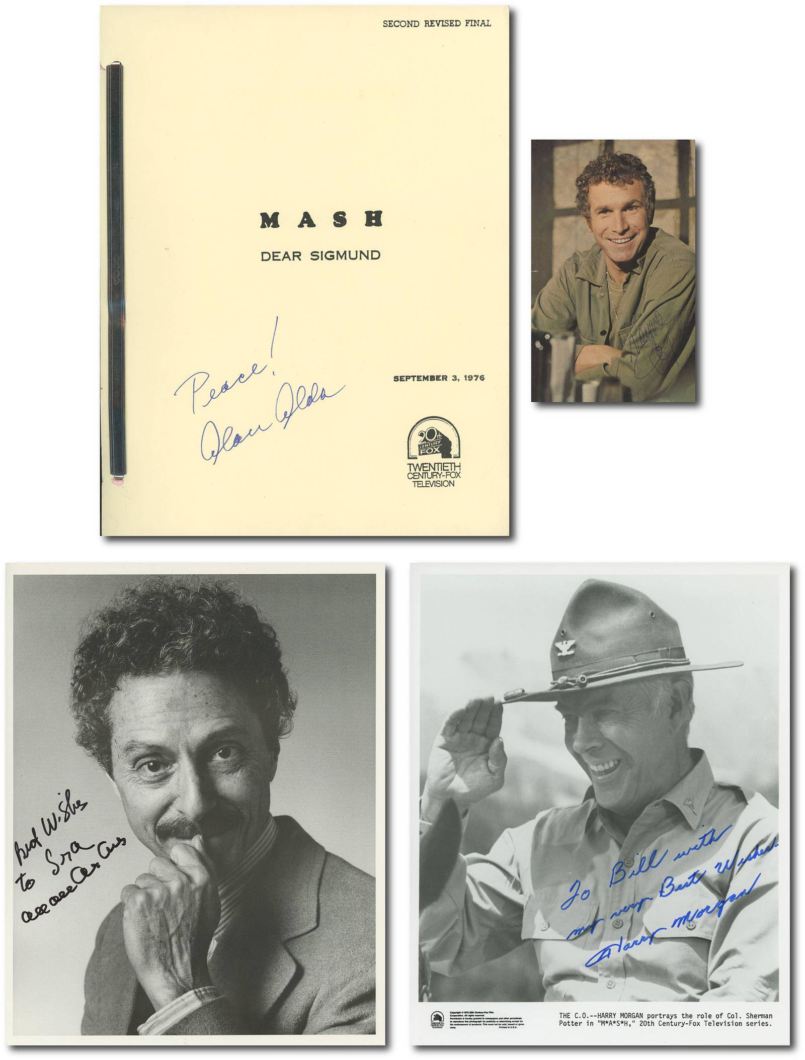 M*a*s*h Autographed Collection Of 4: Alan Alda, Wayne Rogers, Allan ...