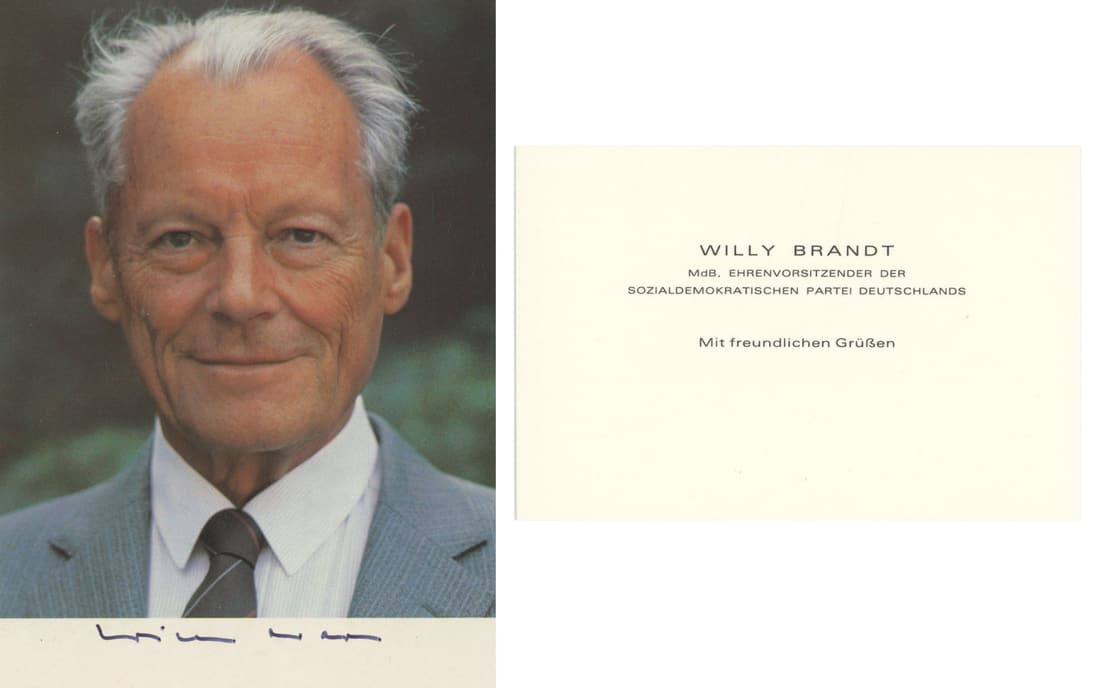 Willy Brandt Nobel Peace Prize, Chancellor Of West Germany Autographed ...