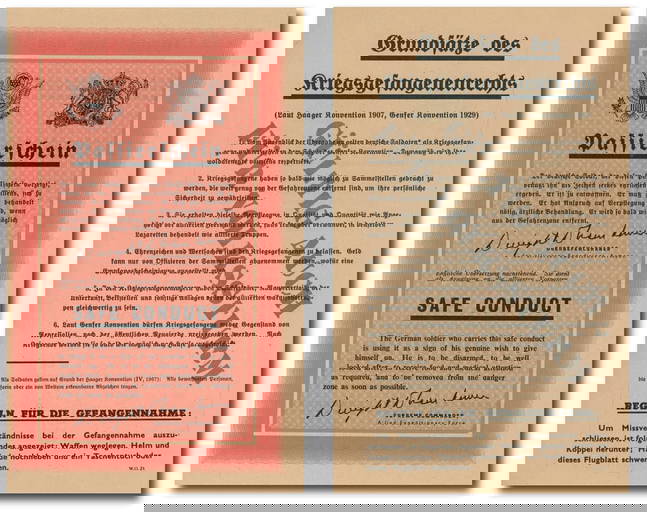 Wwii Safe Conduct Pass For German Soldier With Eisenhower Facsimile ...