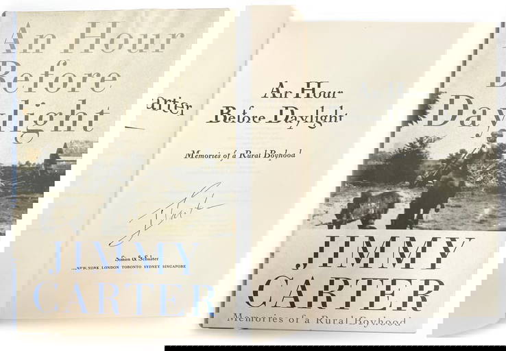 Jimmy Carter Autographed "an Hour Before Daylight" Hardcover Book