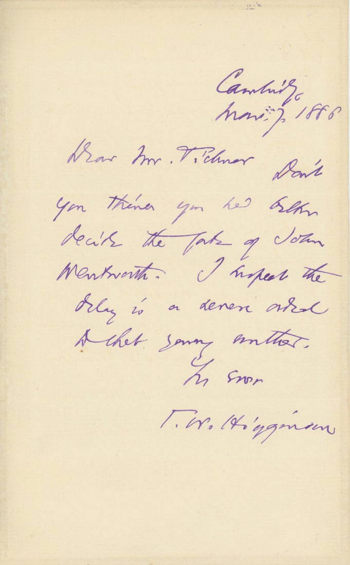 Thomas Wentworth Higginson - Civil War Abolitionist: Secret Six ...