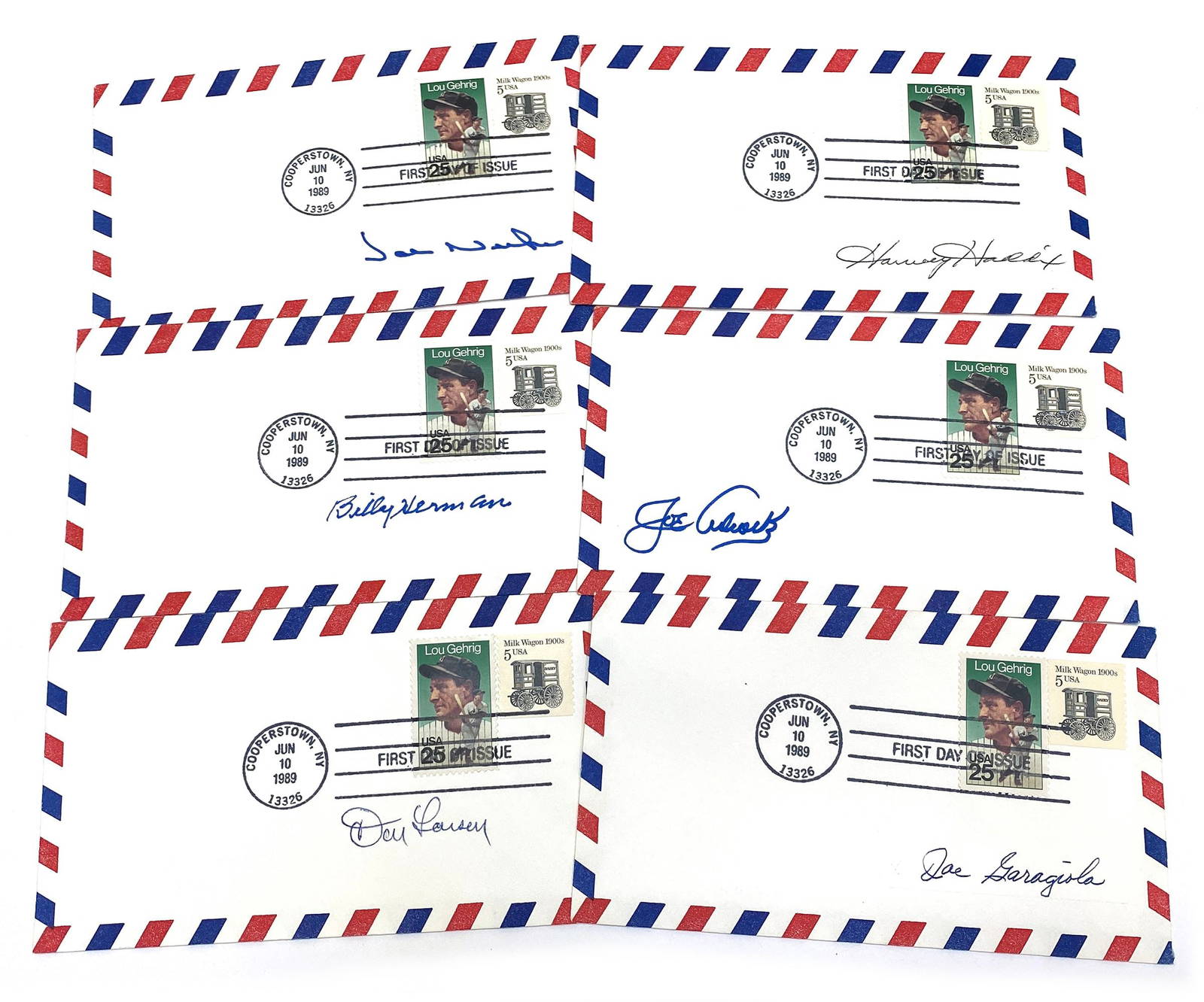 Baseball Greats Autograph Collection Of 6: Larsen, Adcock, Haddix ...