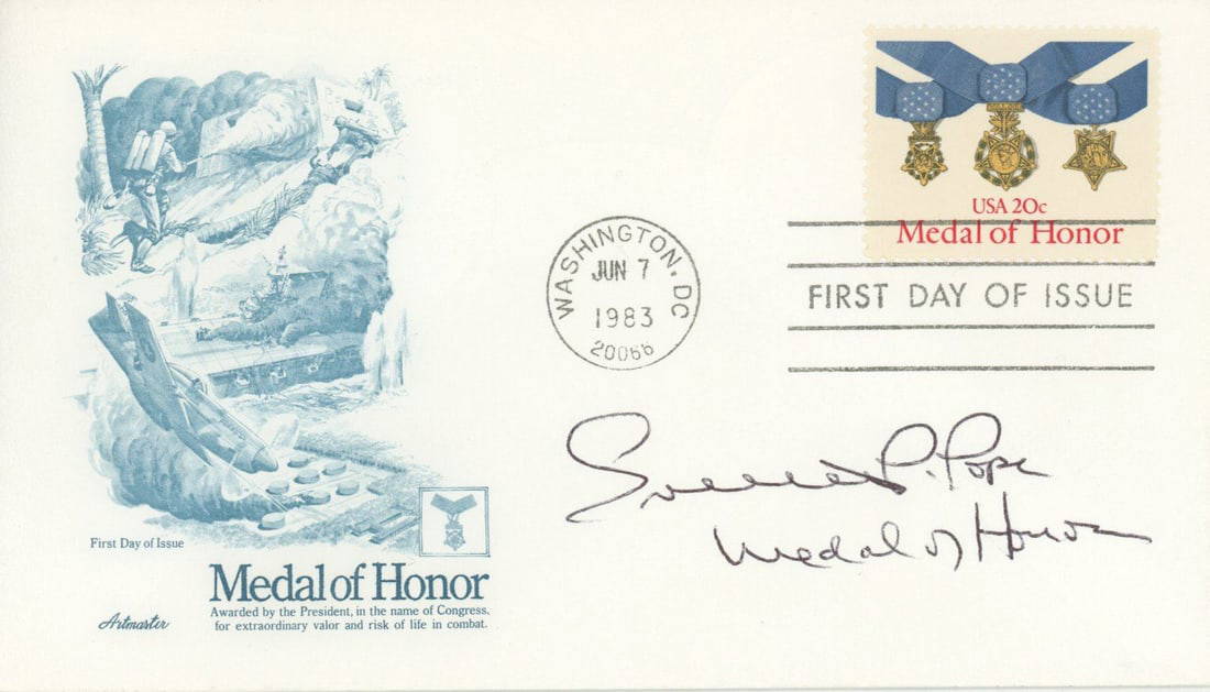 Everett P. Pope - World War Ii: Medal Of Honor - Autographed First Day ...