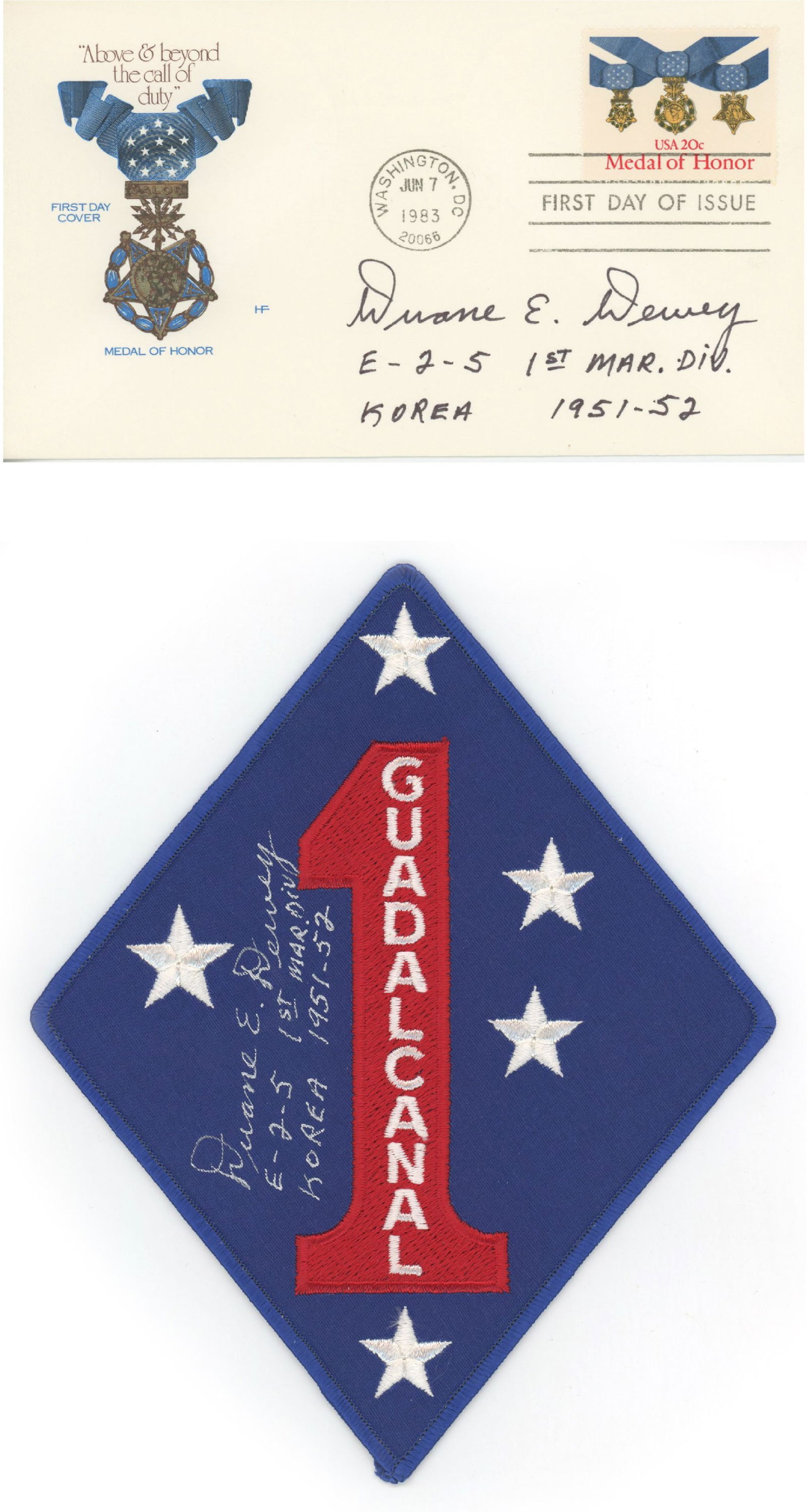 Duane E. Dewey - Korean War: Medal Of Honor - Autographed Fdc & Signed ...