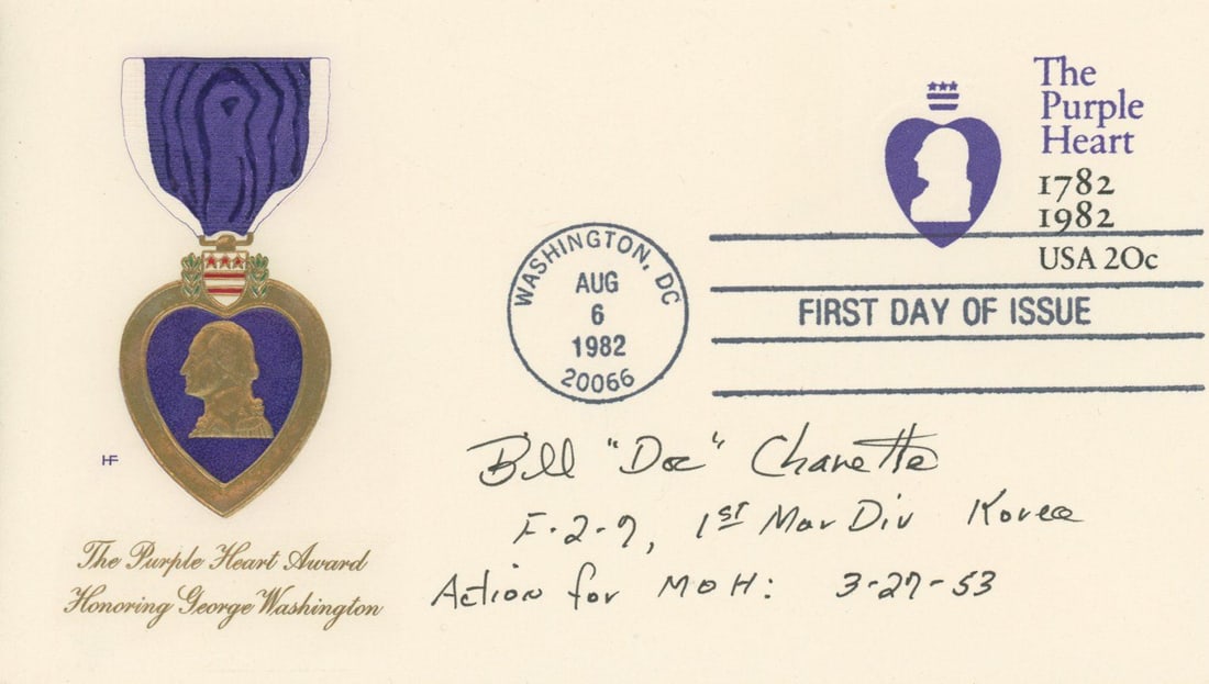 William R. Charette - Medal Of Honor: Korean War - Autographed First Day Cover Auction