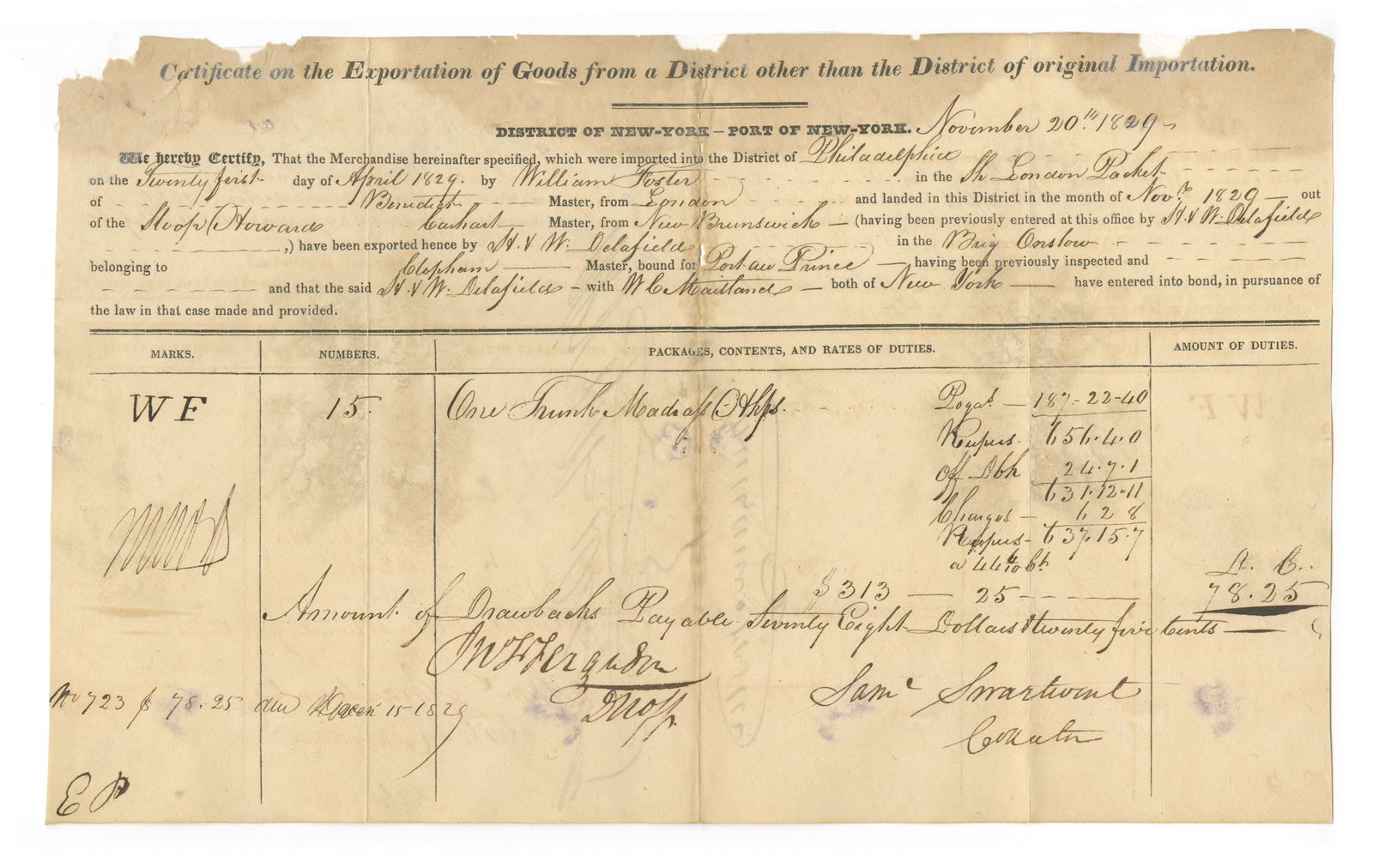 Samuel Swartwout - Swartwout-hoyt $1m Embezzlement Scandal - 1829 City ...