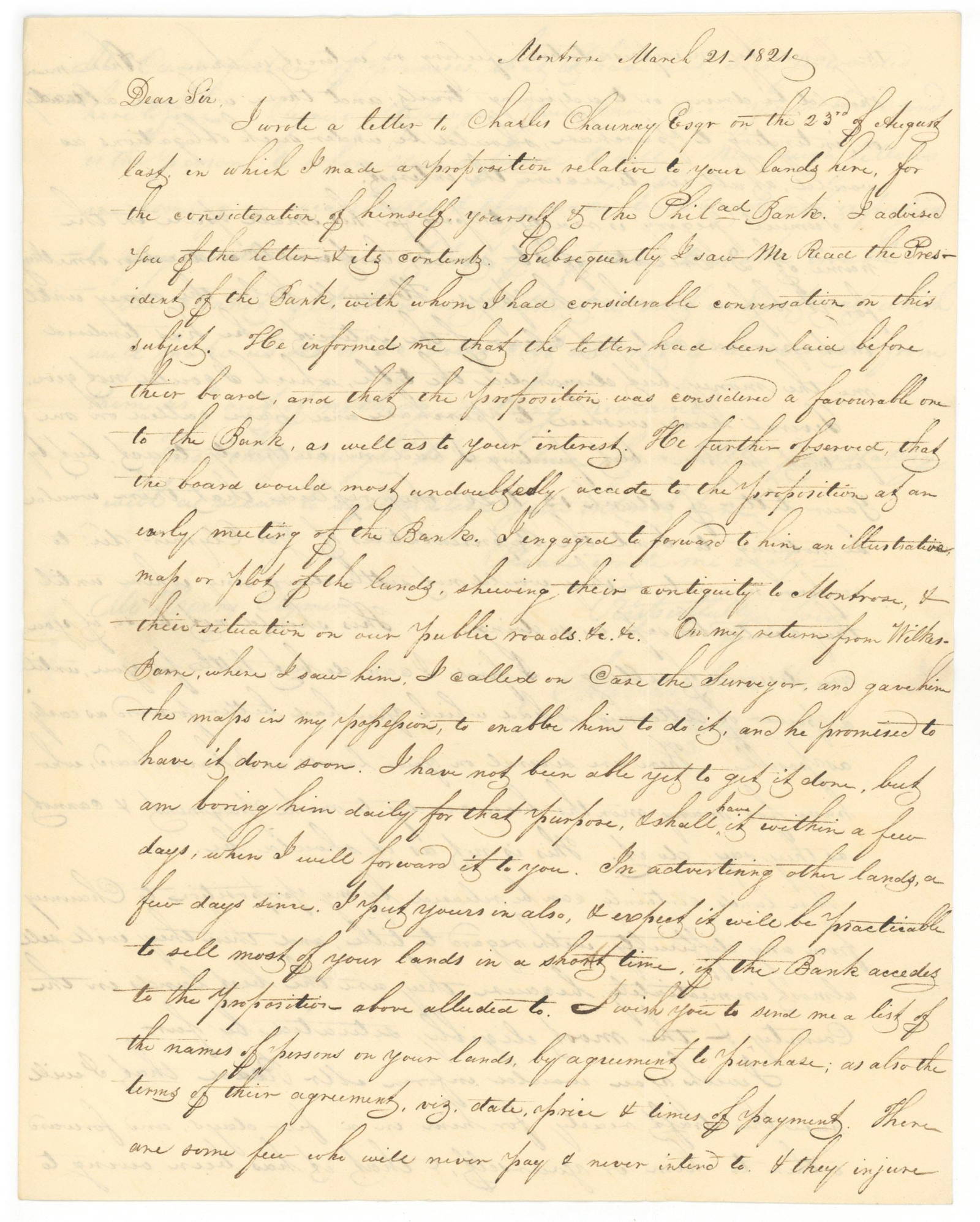 1821 Letter To Henry Clymer, Eldest Son Of Declaration Signer George ...