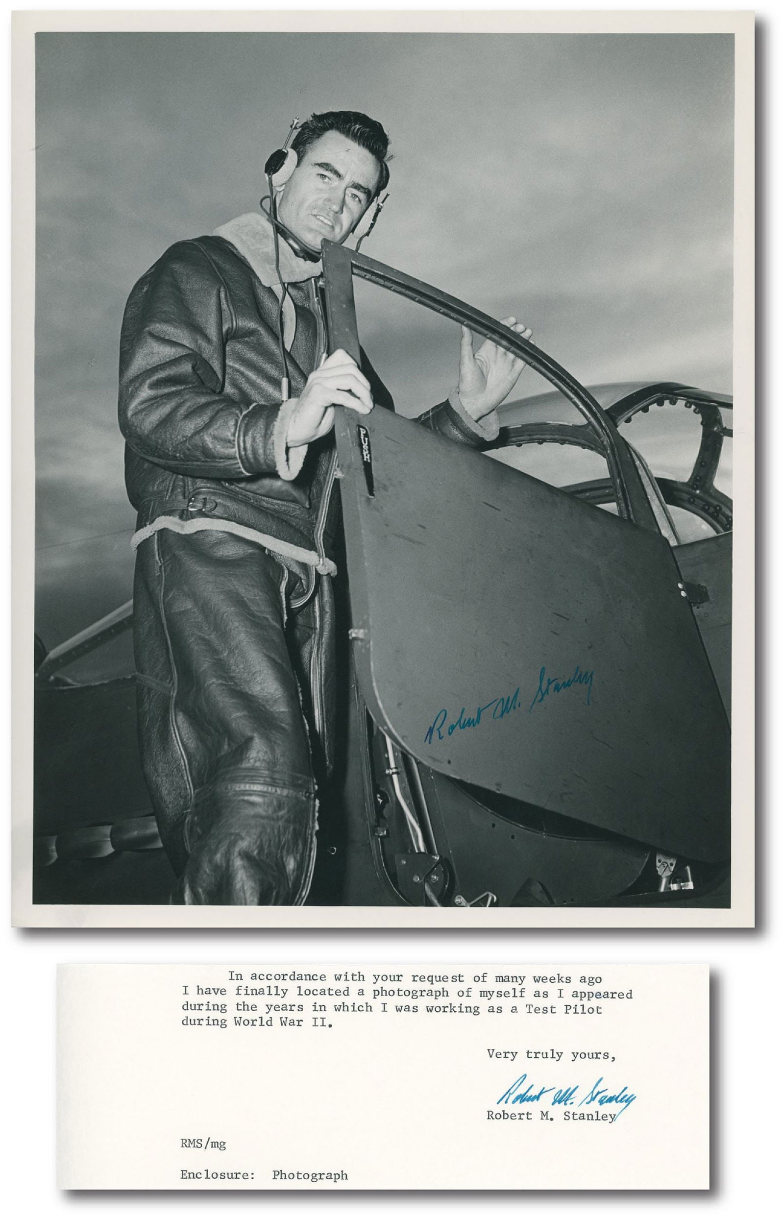 Robert Stanley - Bell Aircraft Test Pilot - Autograph Collection Of 2 ...