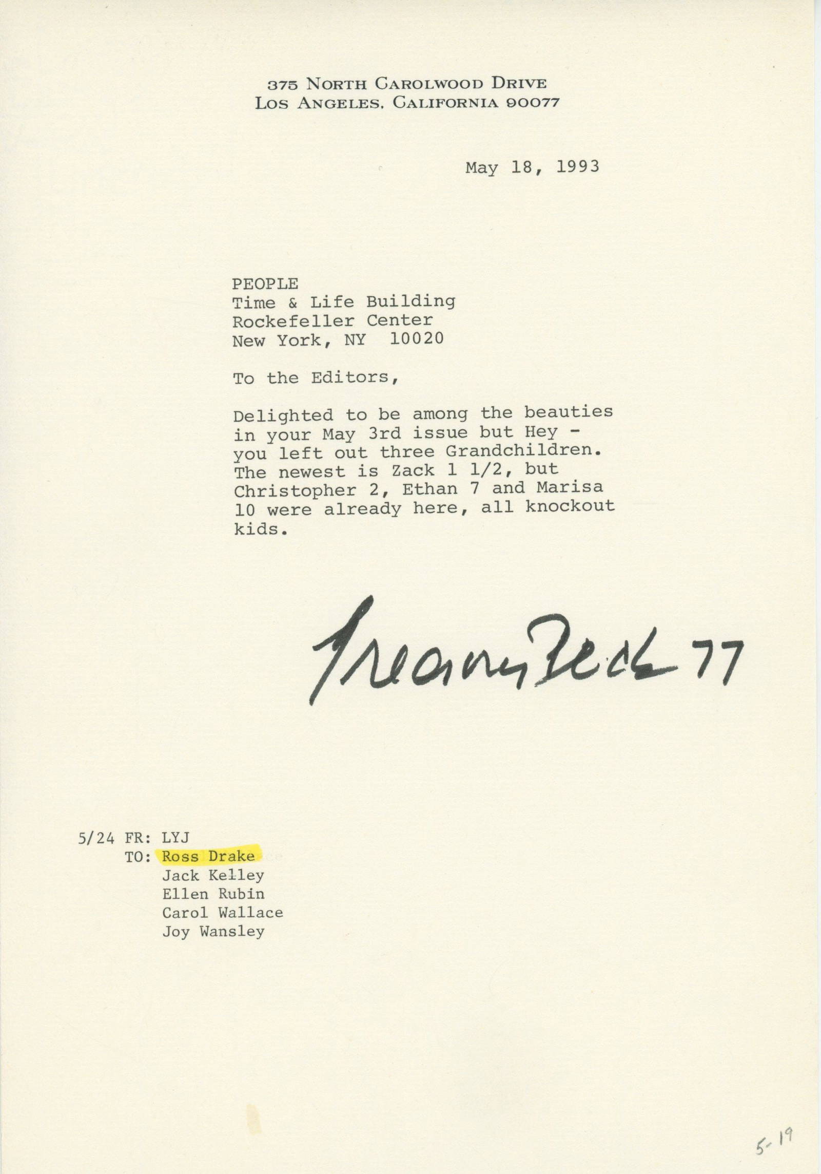 Gregory Peck - Academy Award Winning Actor - Autographed Letter To ...