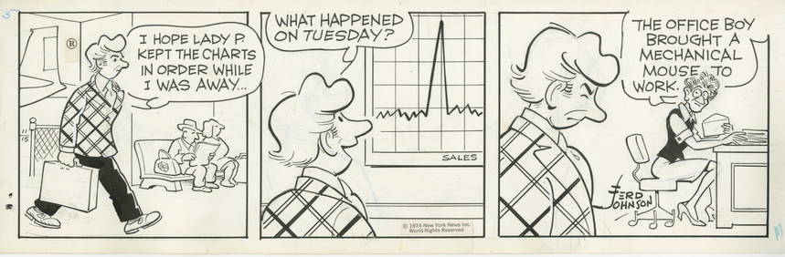 Ward Cartoon From Romp 1972 Original Comic Art