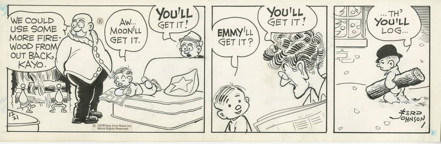 Ward Cartoon From Romp 1972 Original Comic Art