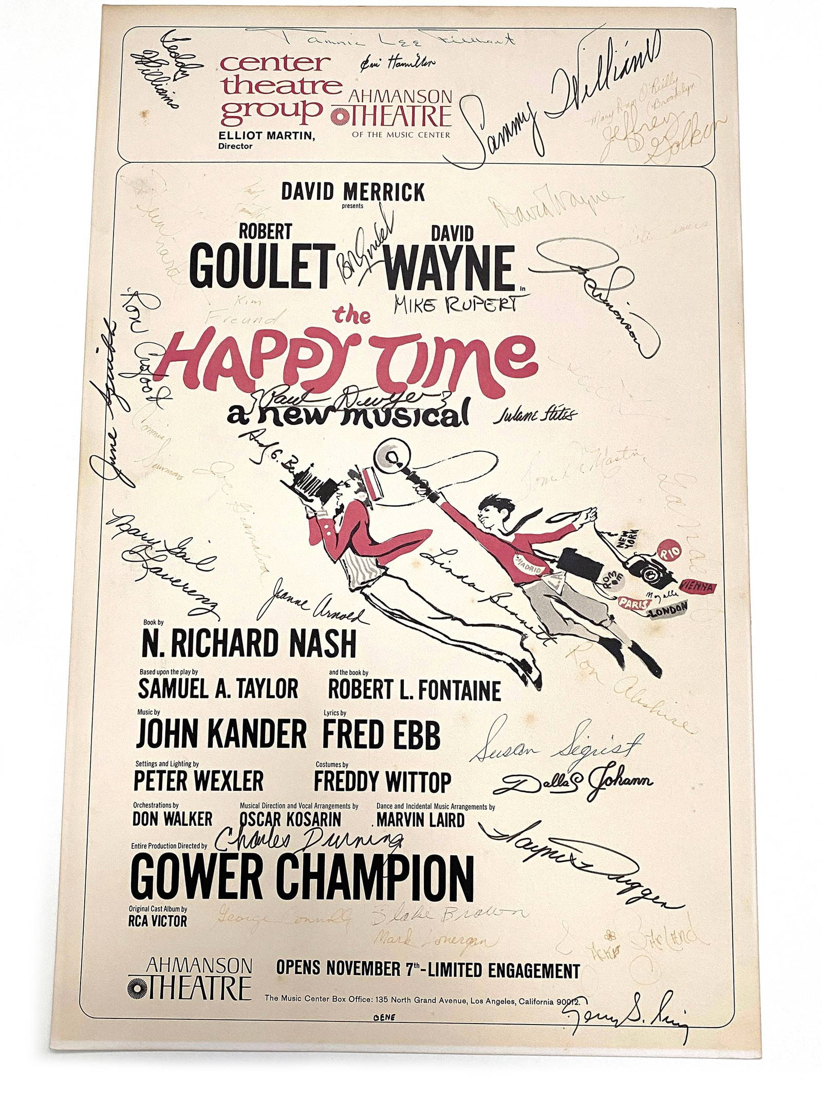 "the Happy Time" Robert Goulet, David Wayne & Cast Autographed Ahmanson ...