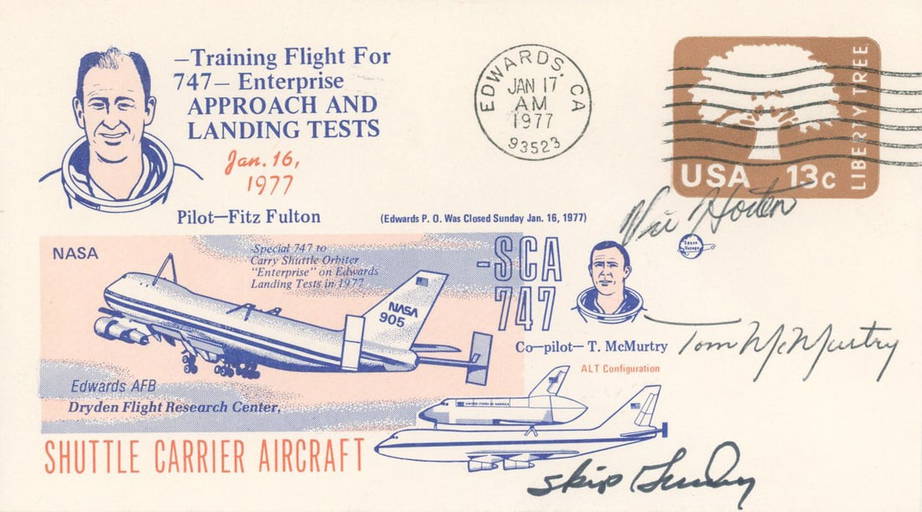 Space Shuttle Test Flight Pilots Cover Autographed By Vic Horton, Tom ...