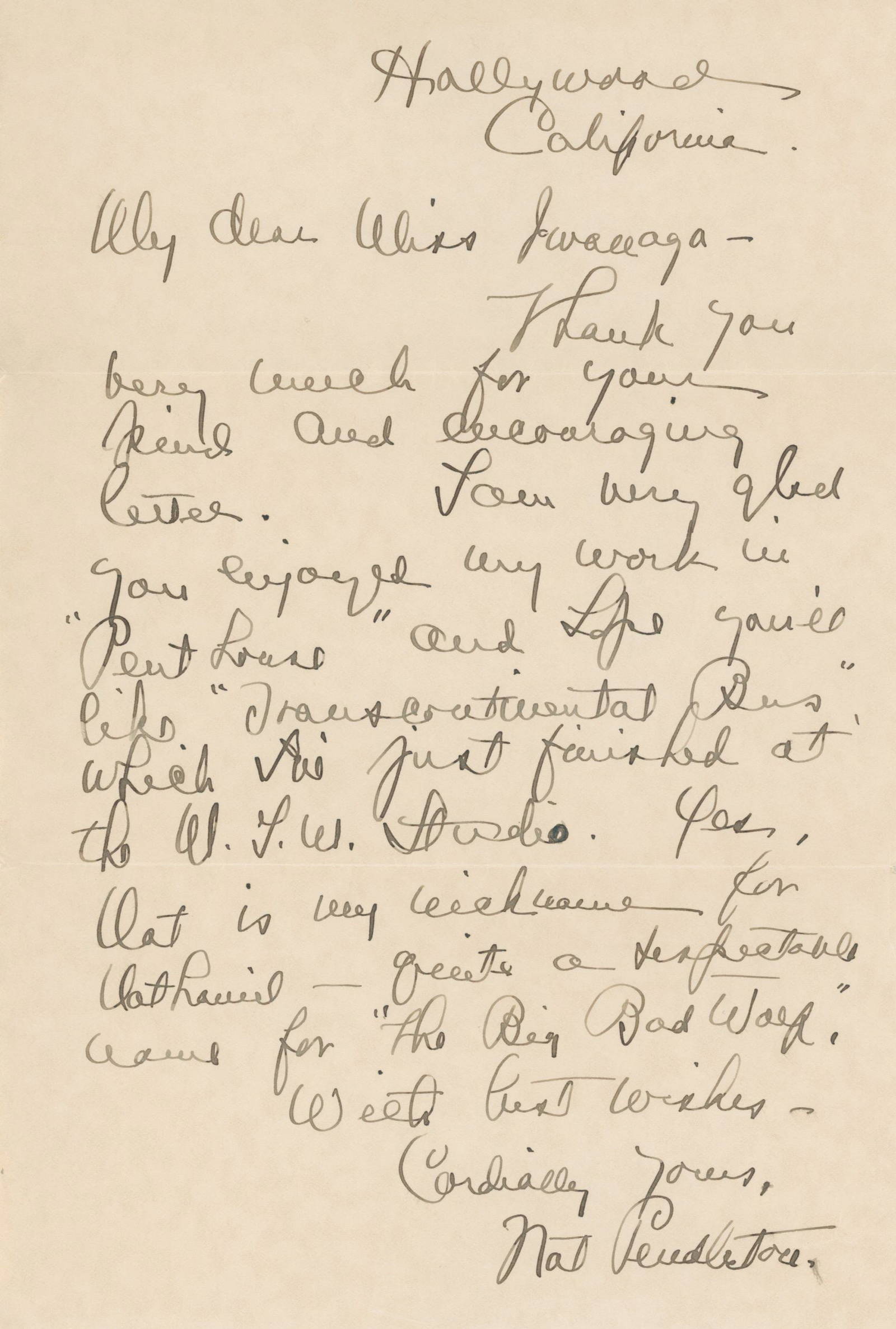 Nat Pendleton - Olympic Silver Medalist Wrestler & Actor - Autographed ...