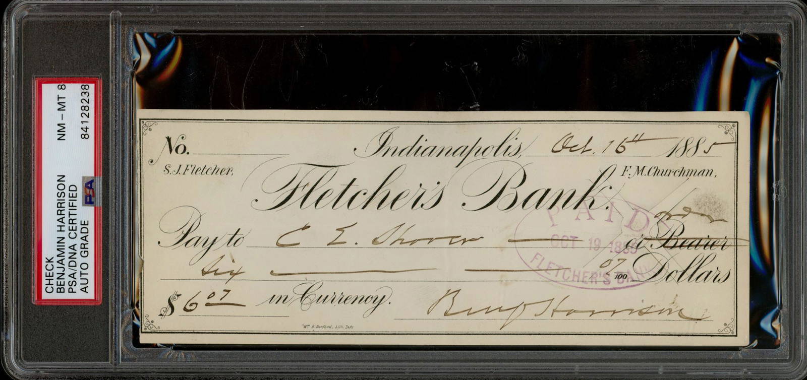 Benjamin Harrison - 23rd U.s. President - Autographed October 16th ...