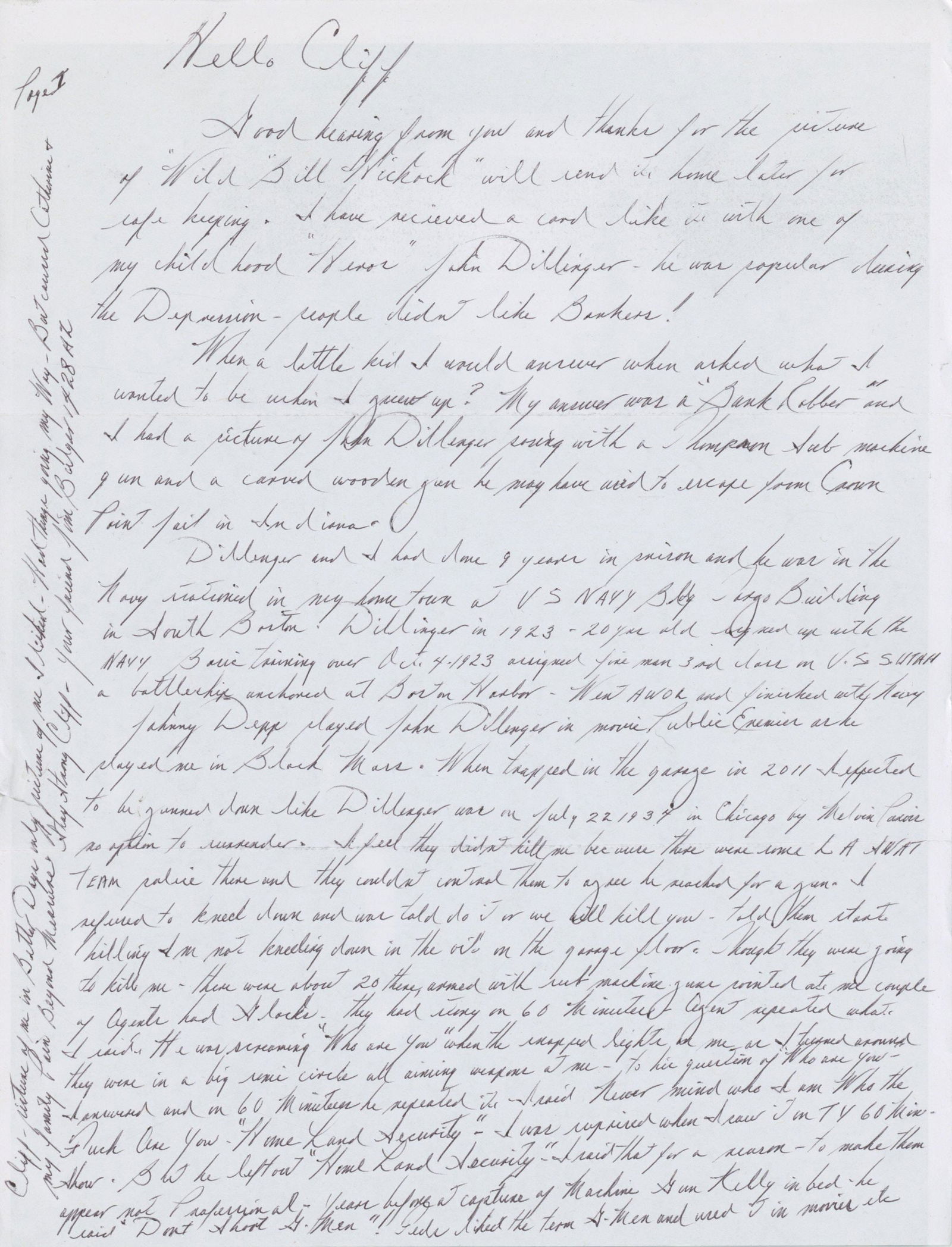 Whitey Bulger - Mobster - Autographed Letter About John Dillinger His ...