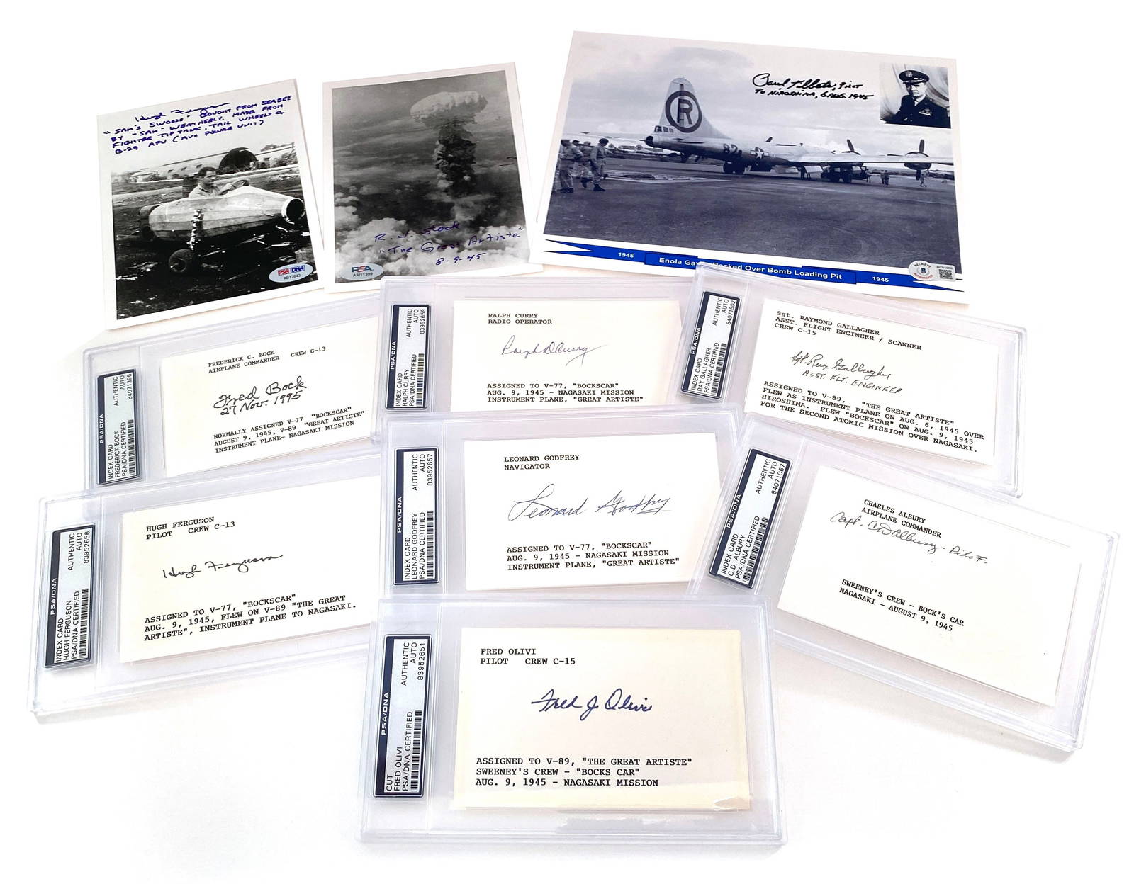 Atomic Bomb Collection Of 10 Autographs Including Tibbets & Other ...