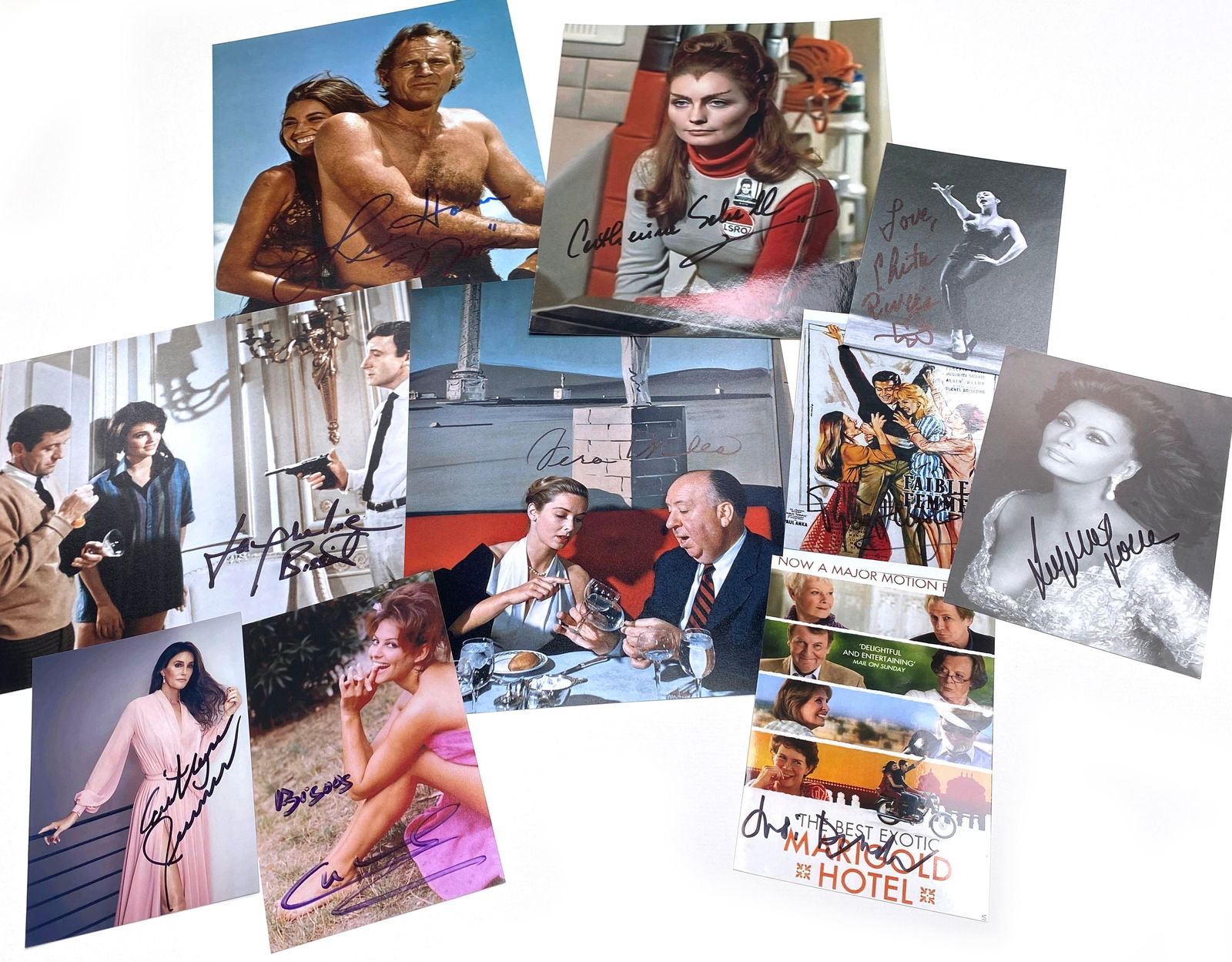 Iconic Actresses Autograph Collection Of 10 Including Claudia Cardinale ...