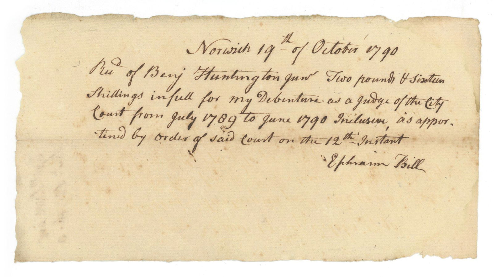 Ephraim Bill (1790) Great-great -great Grandfather Of Franklin ...