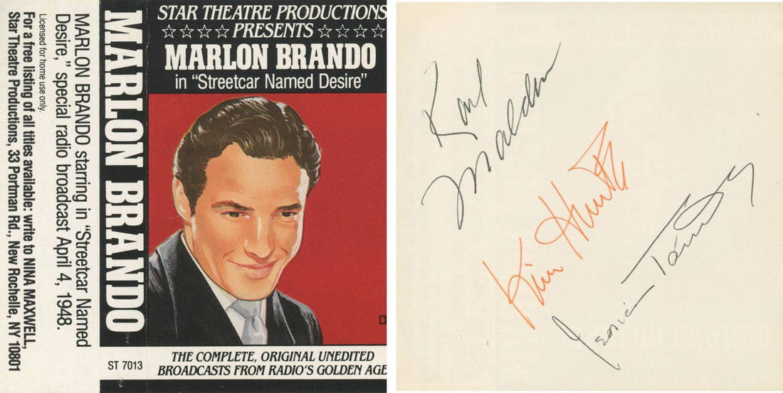 "streetcar Named Desire" Cast Autographed Cassette Cover By Karl Malden ...