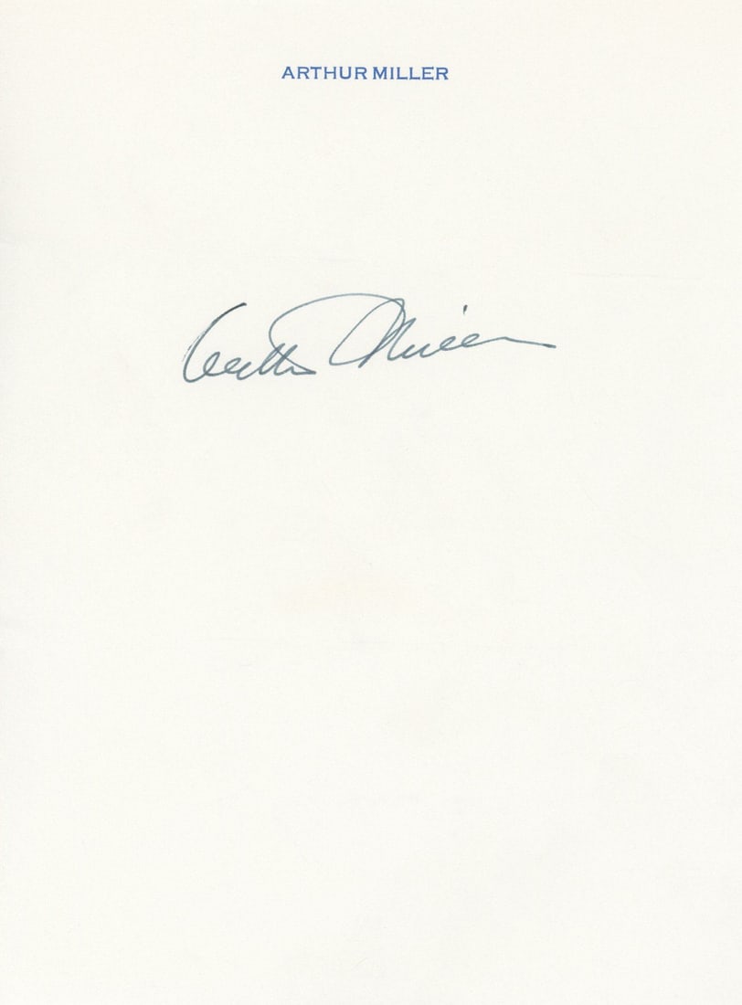 Arthur Miller - Iconic American Playwright - Autographed 5.75 X 7.75 ...