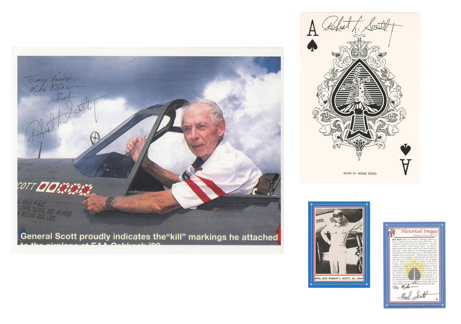 Robert L. Scott - World War Ii Air Ace - Collection Of 3 Autographed ...