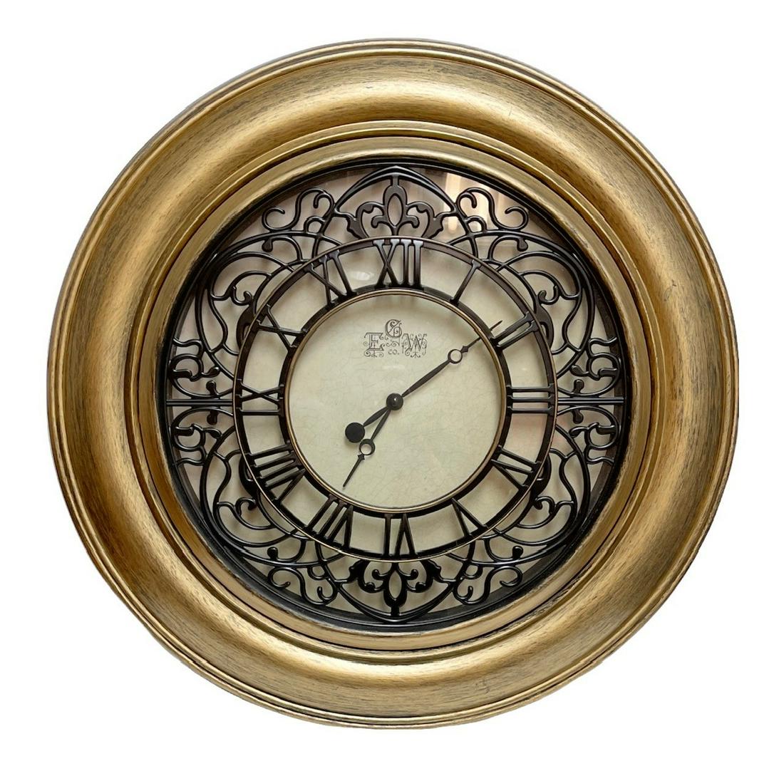 Large Round Ecw & Co. Wall Clock