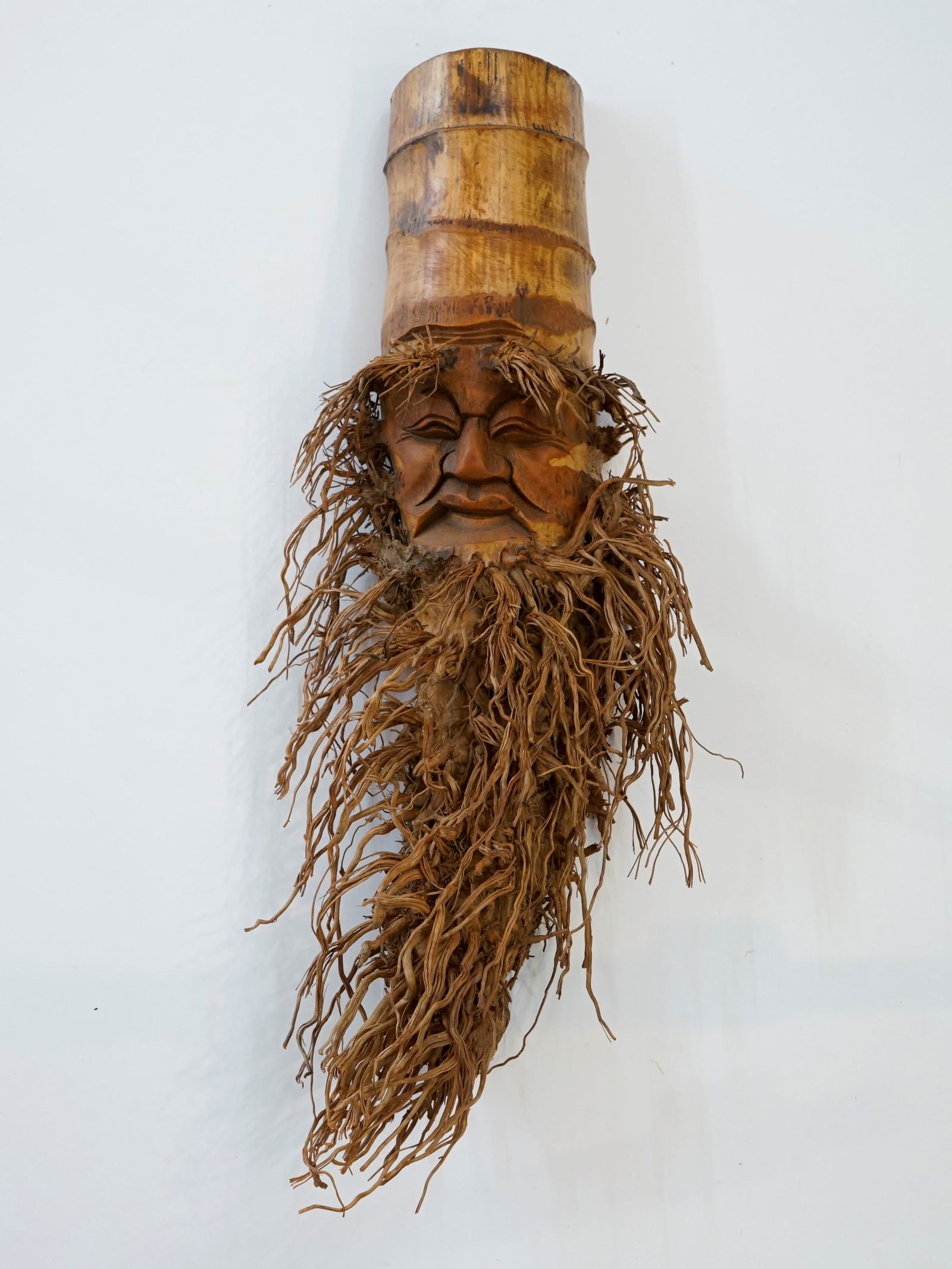 Chinese Carved Bamboo Root Face Wall Hanging - Dec 15, 2022 | LUXUR ...