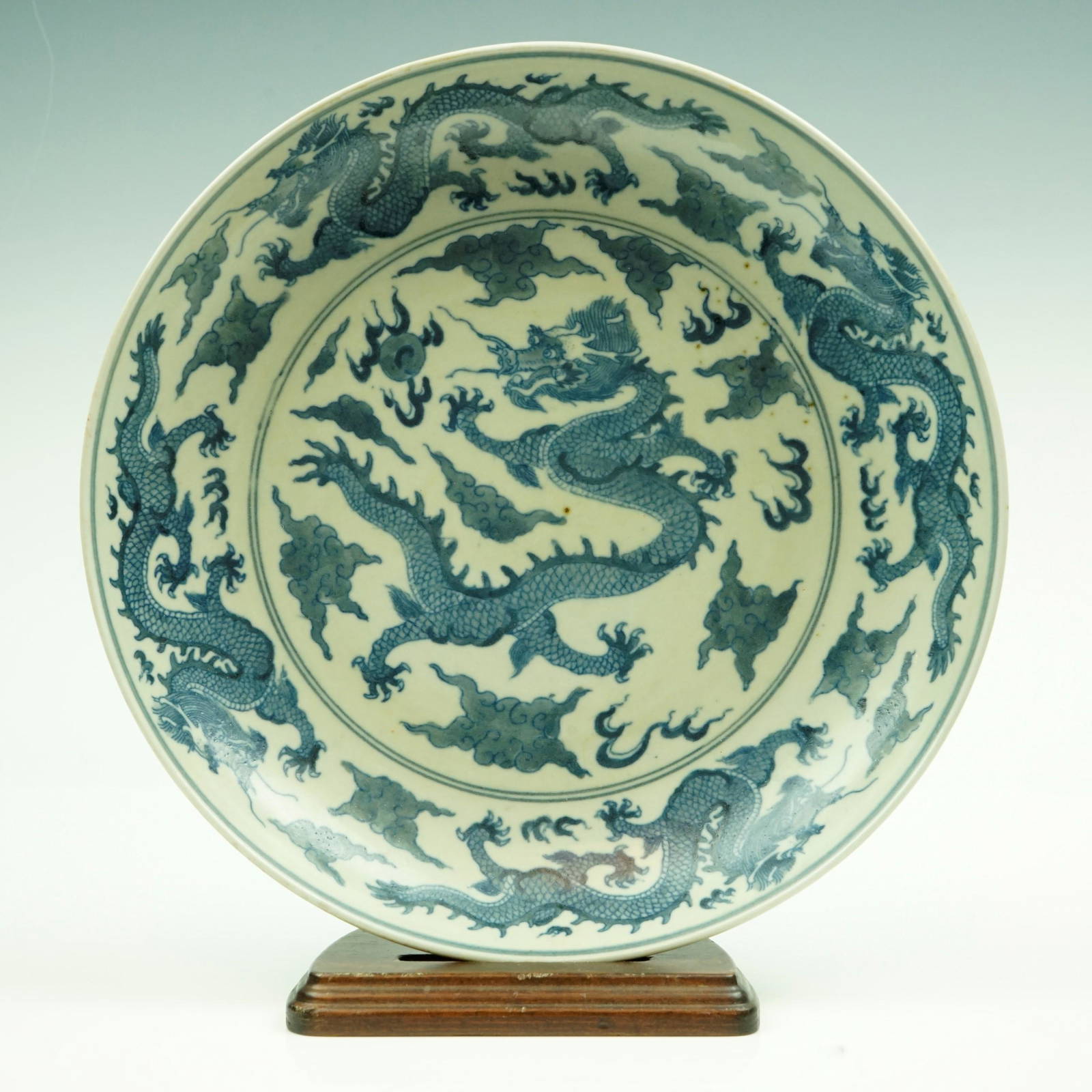 Buy A Large Blue And White "dragon" Plate , Jiajing Mark | Luxur Fine ...
