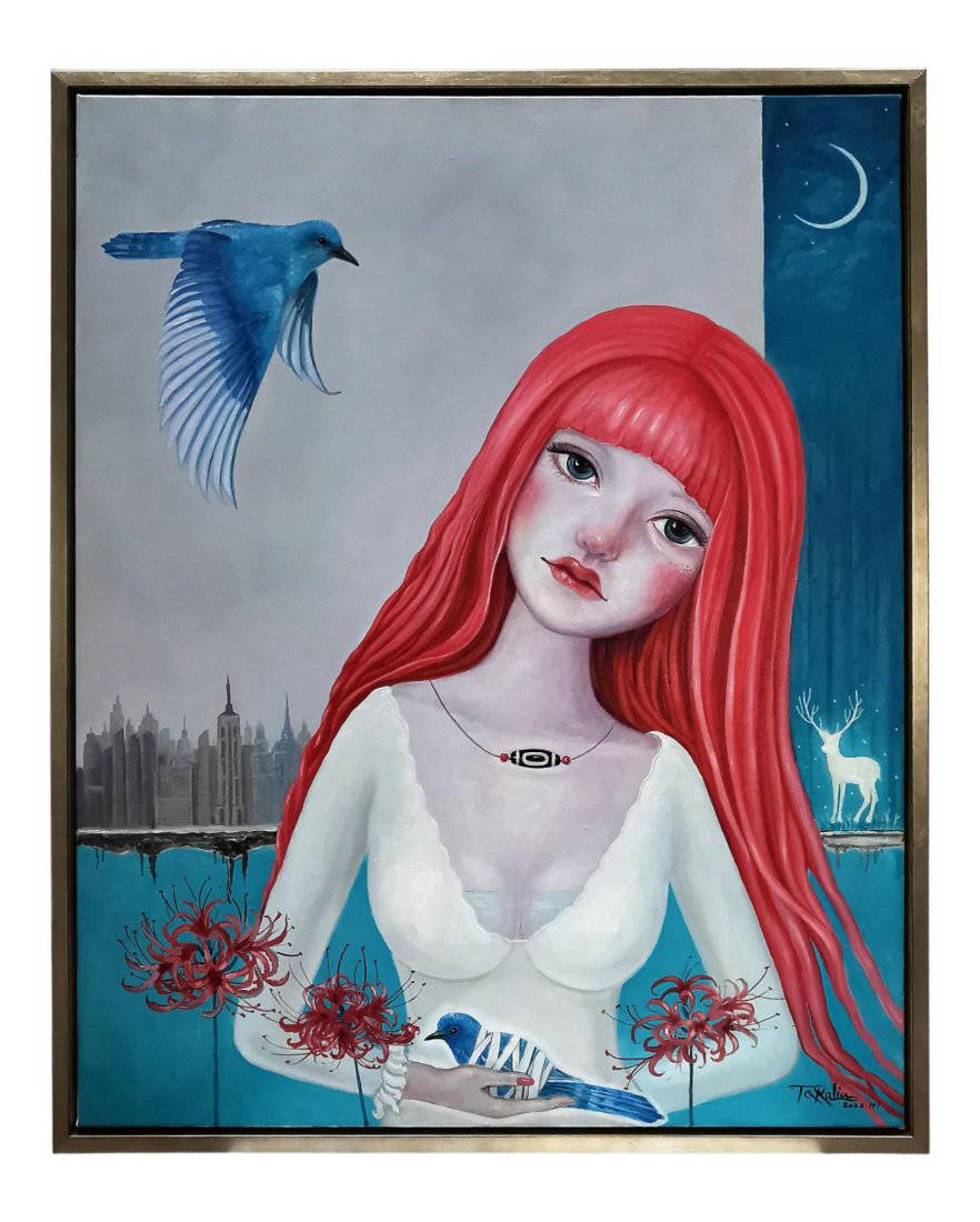Iinvisible Wings, Oil On Canvas, Tara Liu Auction