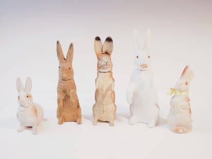 Extremely Rare Large Antique Papier Mache Rabbit