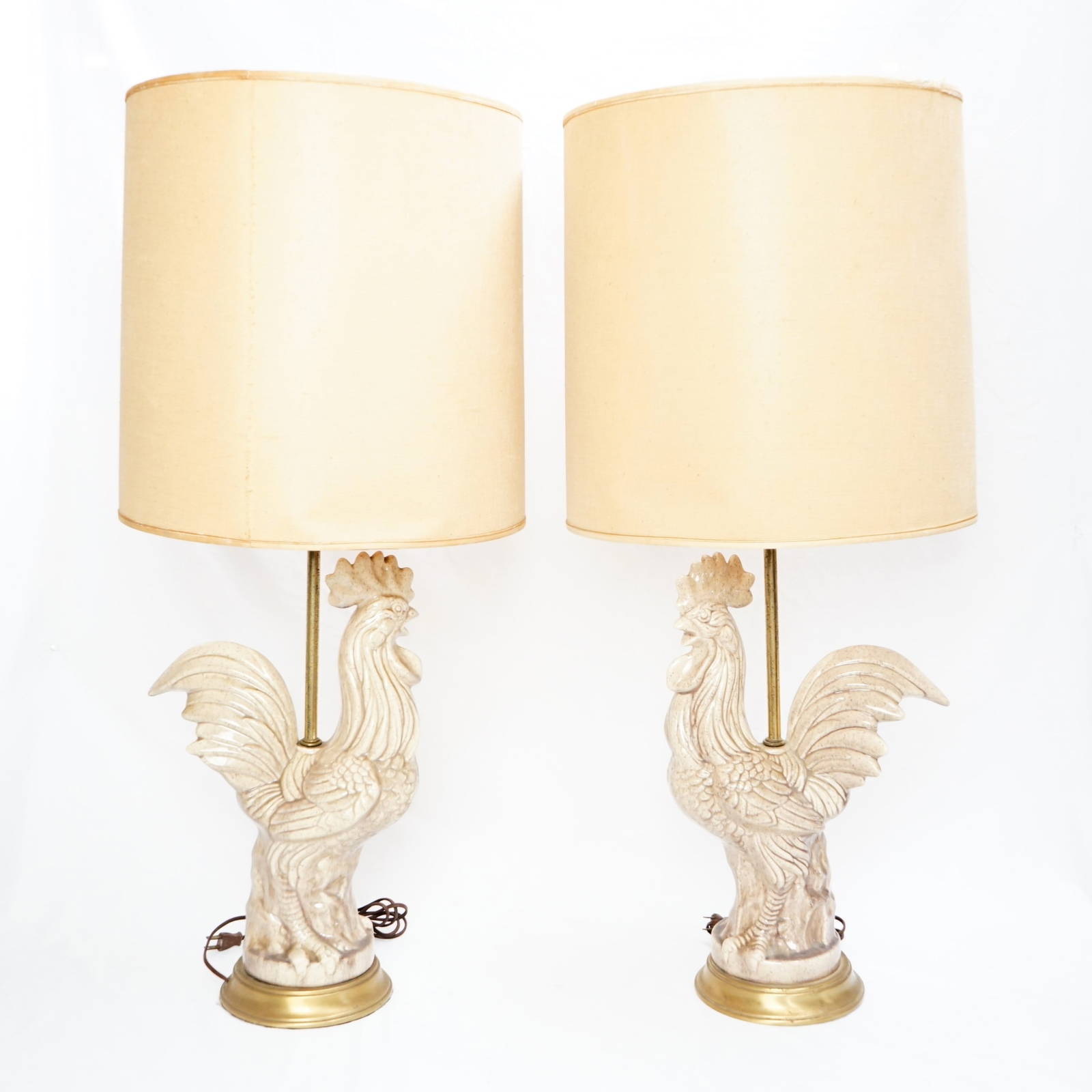 A Pair Of French Ceramic Rooster Lamps,1960s Auction