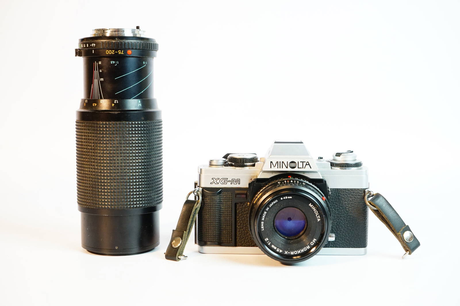 Vintage Japanese Minolta Xg-m Film Camera With 2 Lenses,20th C Auction