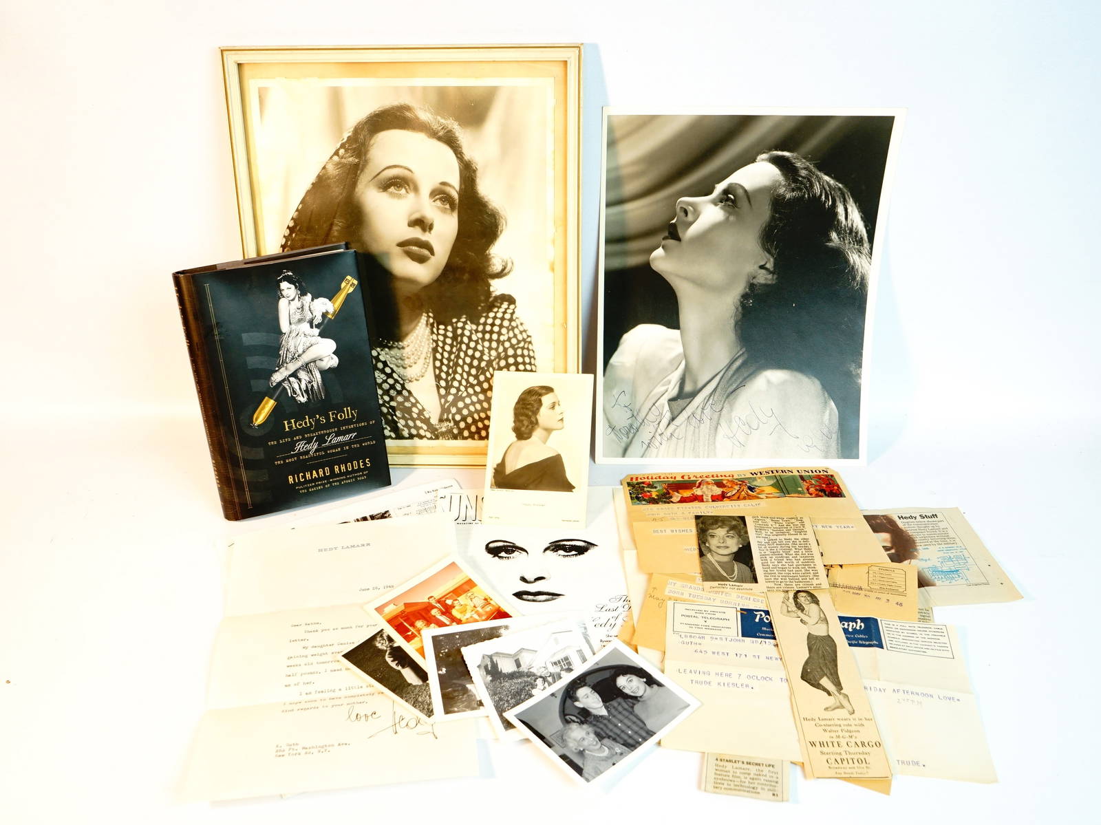 Lot Of Letters And Book About Film Star Hedy Lamarr(1914-2000), Along ...
