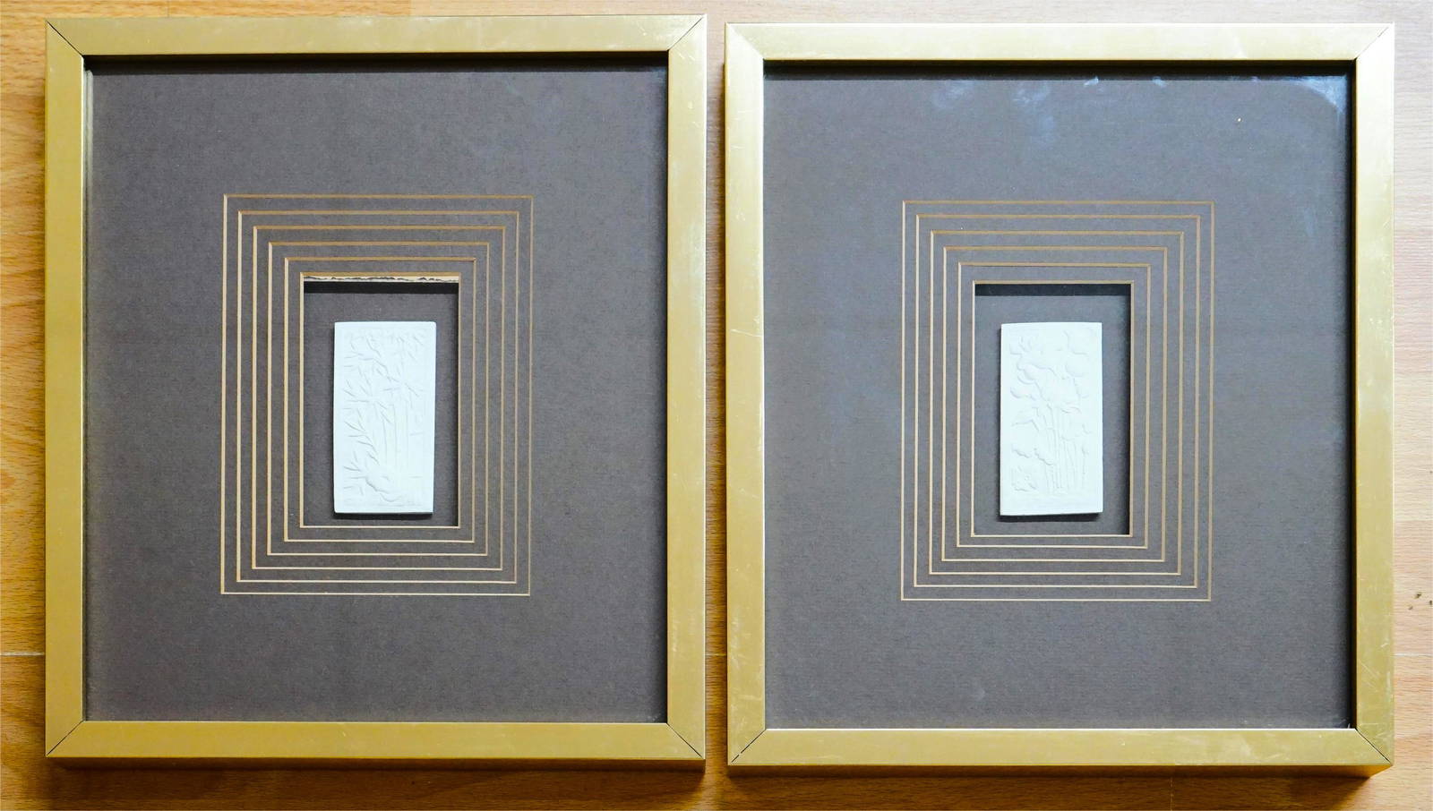 Pair Of Ceramic Tile Plaques With Frames Auction