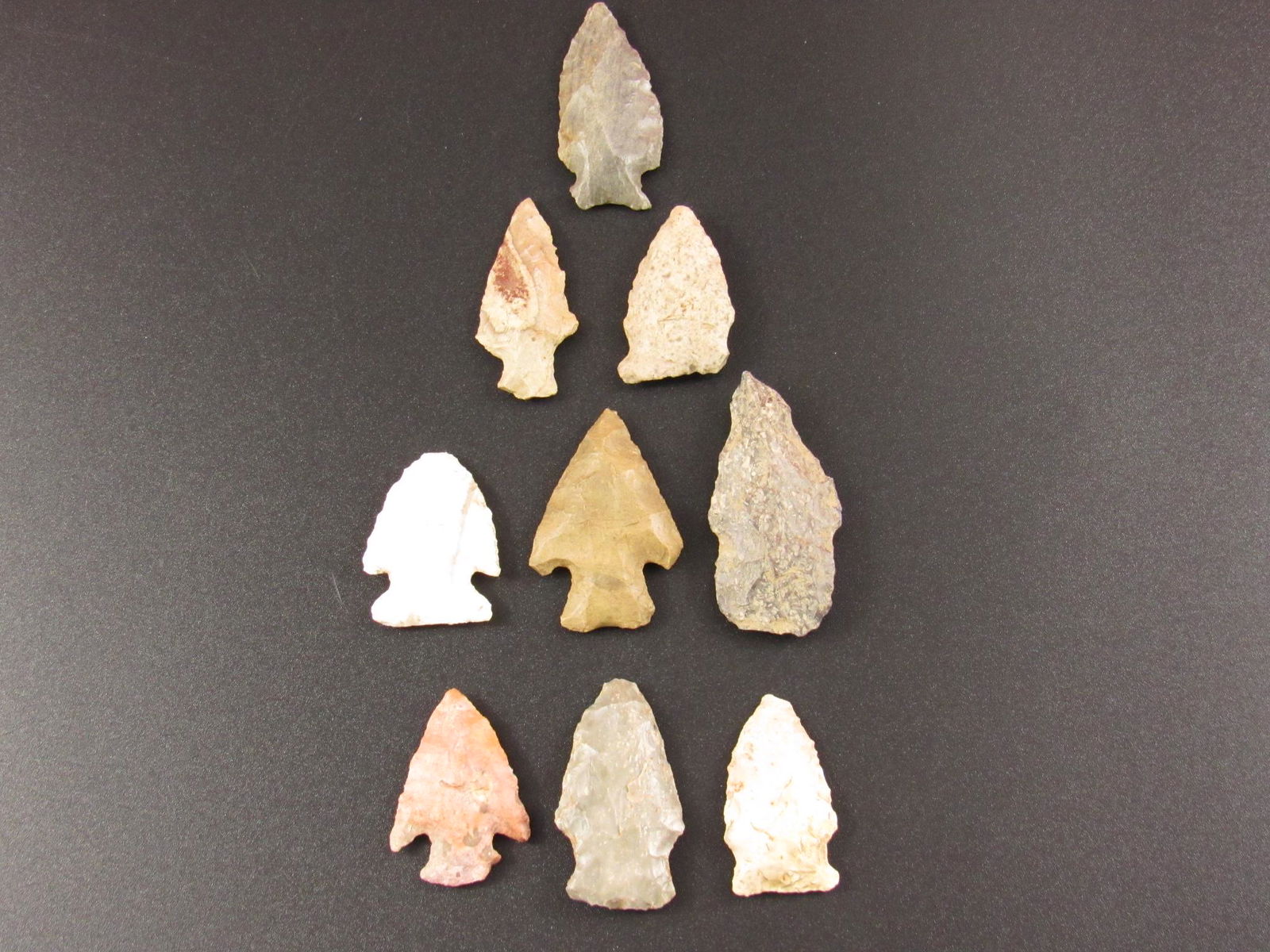 Nine Beautiful Prehistoric Native American Indian Flint Arrowheads (#0164) on Dec 03, 2022 ...