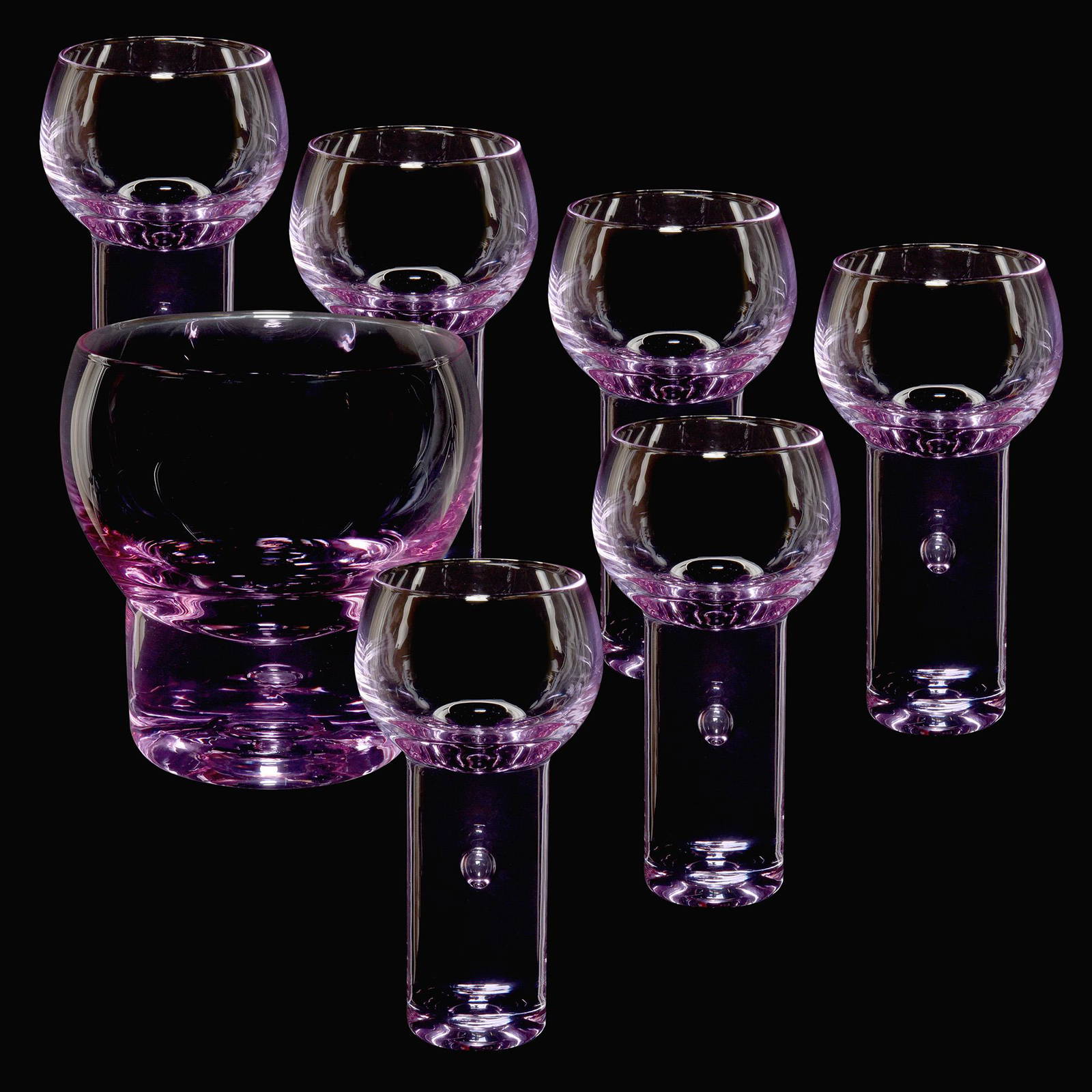 A Set Of Six 1970s Drinking Glasses With Matching Ice Bucket. Auction