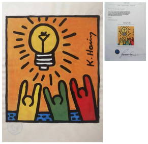 Keith Haring Oil On Canvas (1958 1990) Pop Art