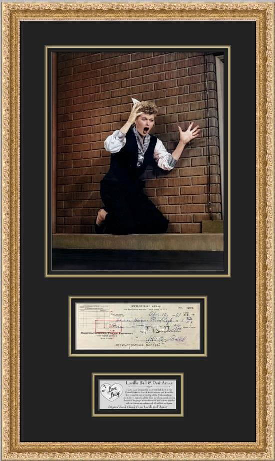 Lucille Ball Original Bank Check Custom Framed Display Auction