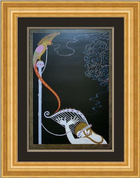 Erte Enchanted Melody Large Print Custom Framed Auction