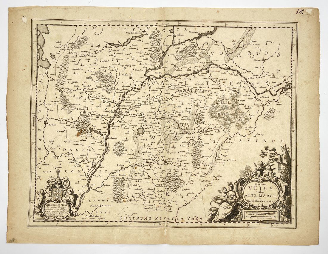 Johannes Janssonius Antique Map Of Altmark, Northern Germany, Centered ...