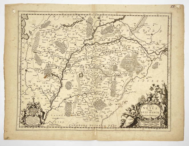 Johannes Janssonius Antique Map Of Altmark, Northern Germany, Centered ...