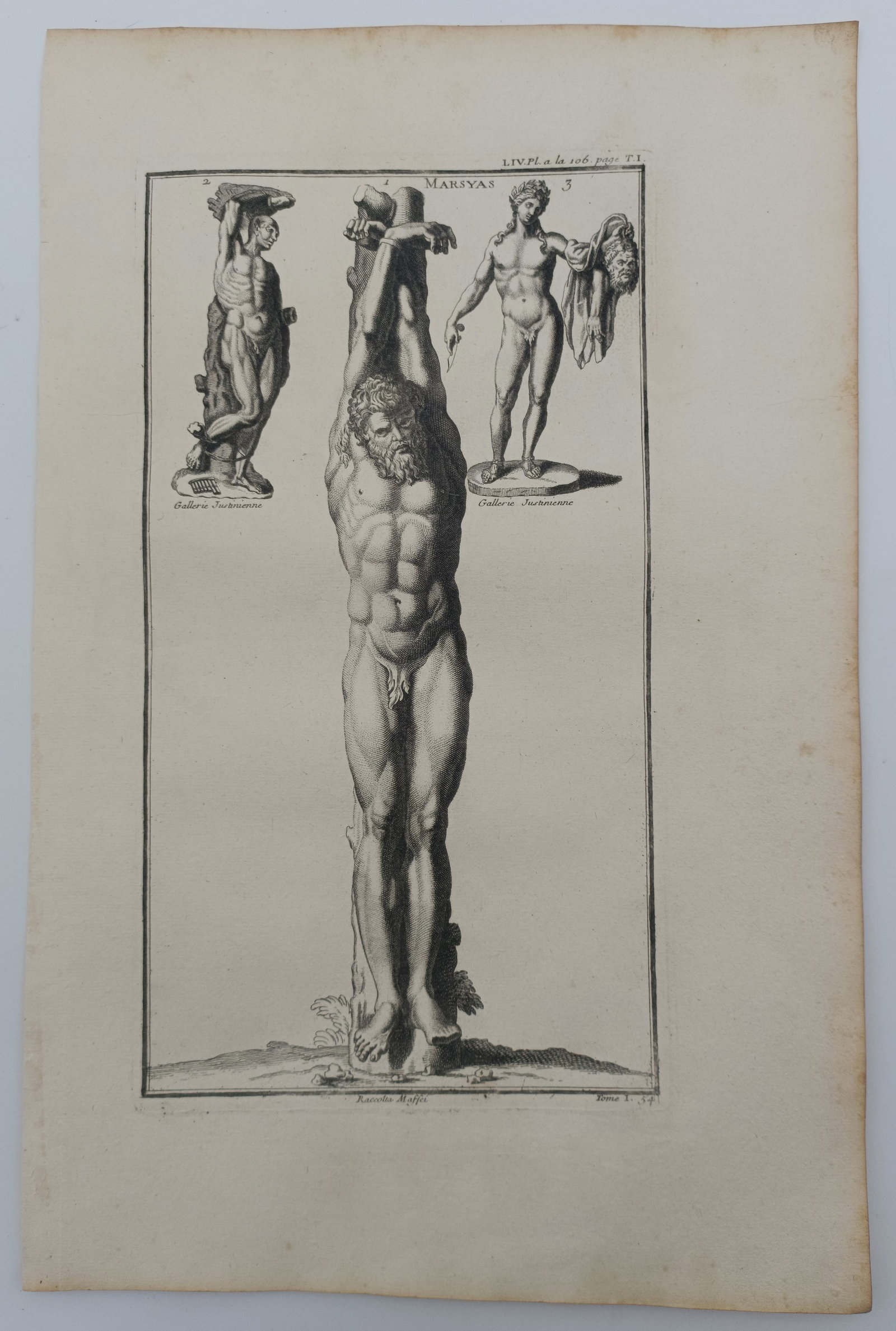 Buy Bernard De Montfaucon – Classical Statues Of Marsyas – Engraving ...