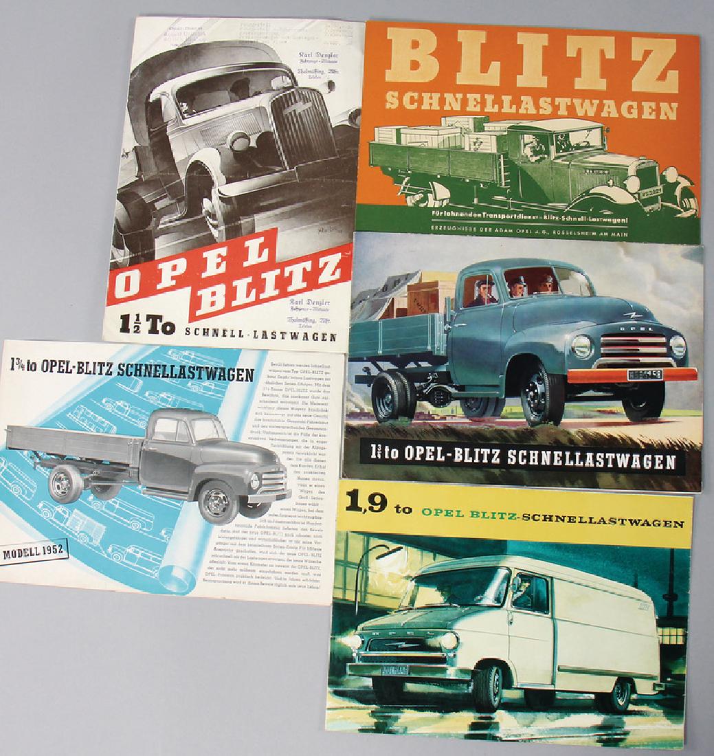 Opel Opel Blitz, 5 Truck Brochures '30s Up To '50s,