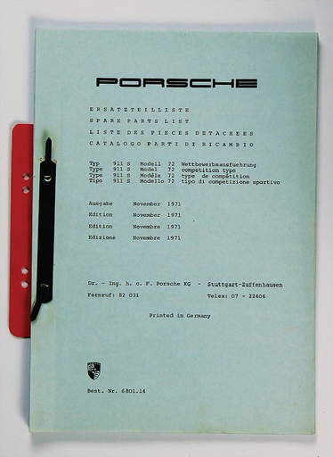Porsche Replacement Parts List/spare Parts List, For