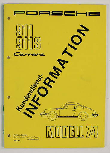 Porsche Customer Service Information Model 911, 911 S,